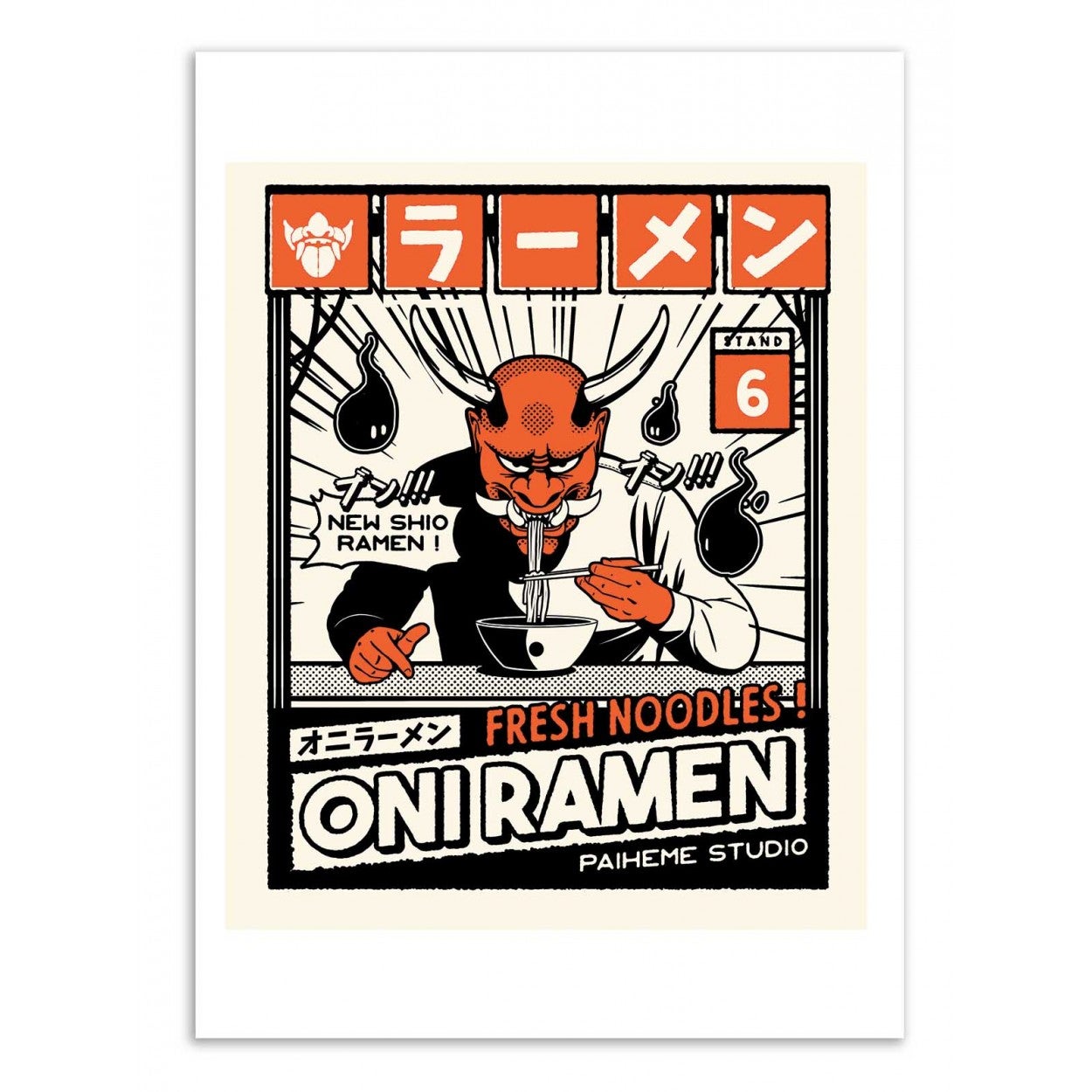 Affiche d’art 50 x 70 cm - Oni Ramen - Paiheme studio | Leroy Merlin