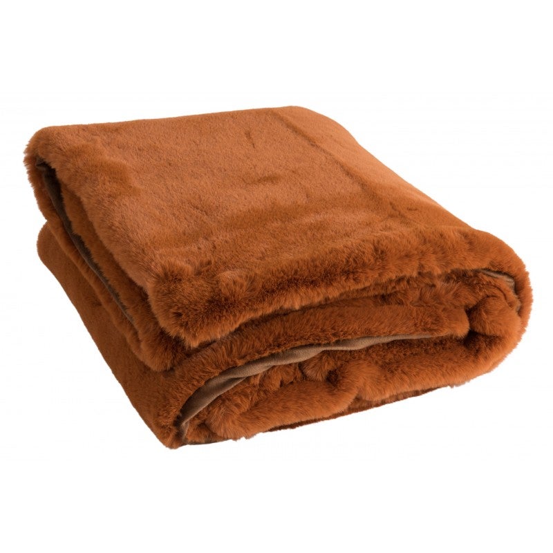 Plaid en polyester marron 180x130 cm | Leroy Merlin