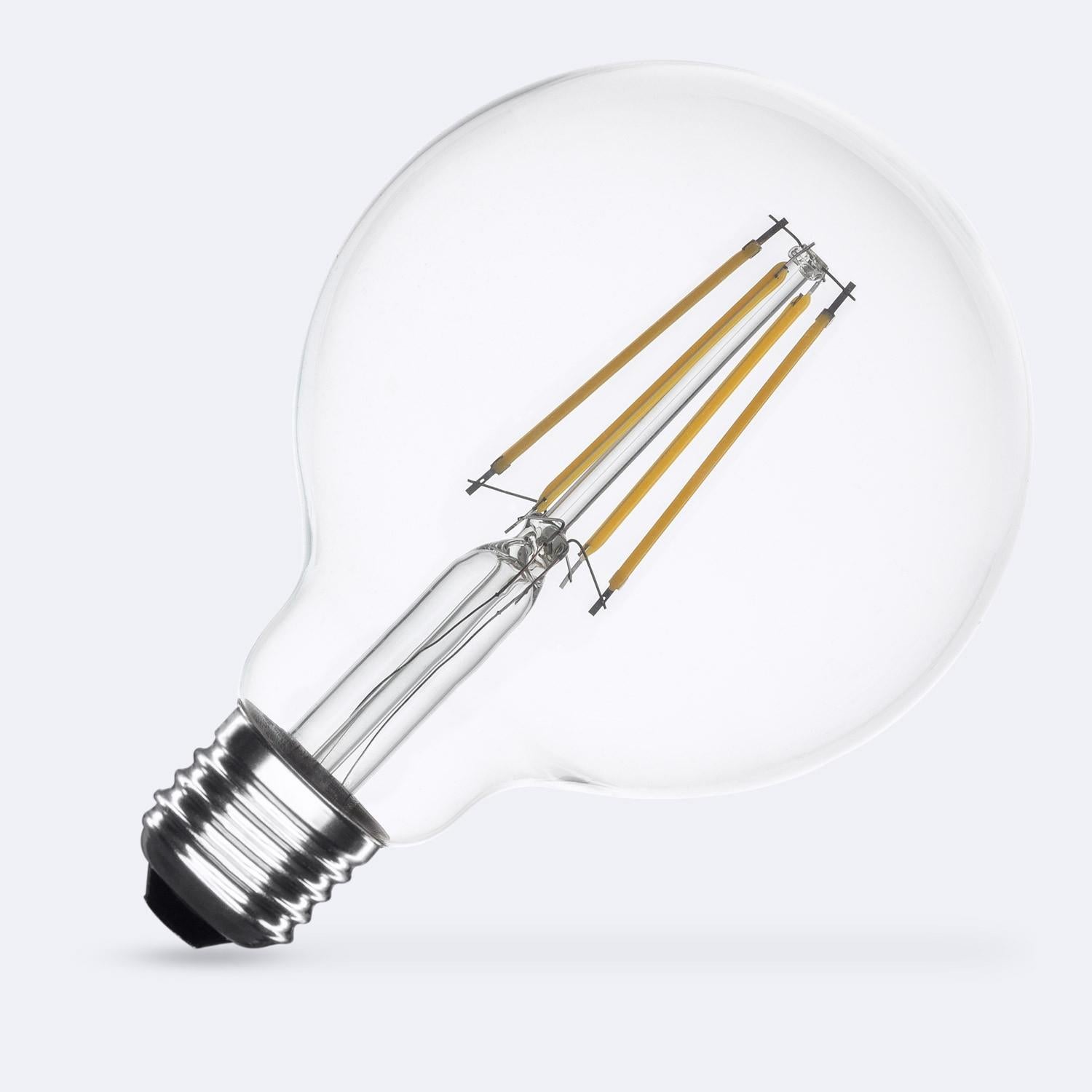 Ledkia Bombilla Filamento LED E27 8W 1055 lm Regulable G95 No Flicker ...