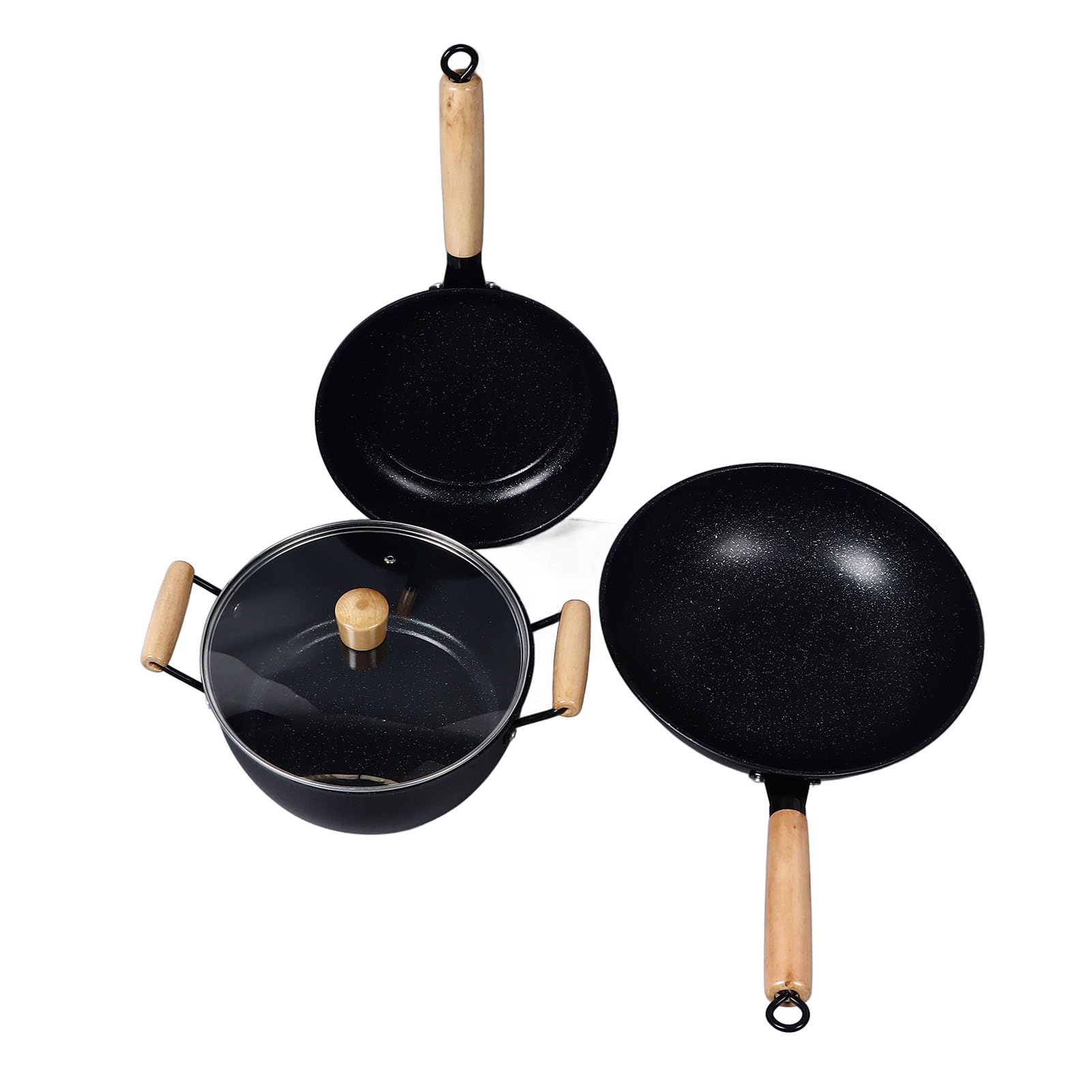 SET DI PADELLE IN FERRO PER FRIGGERE UTENSILI DA CUCINA ANTIADERENTI ...