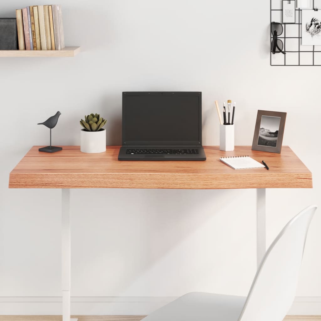 Dessus de table marron clair bois chêne massif traité | Leroy Merlin