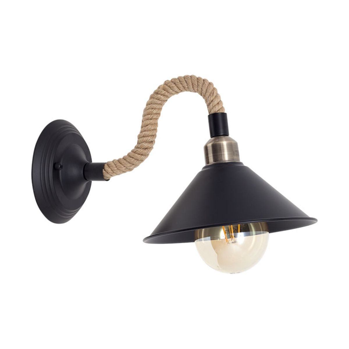 Lampe murale SOGA 1xE27 L.22xL.35xH.23cm Brown Rope | Leroy Merlin