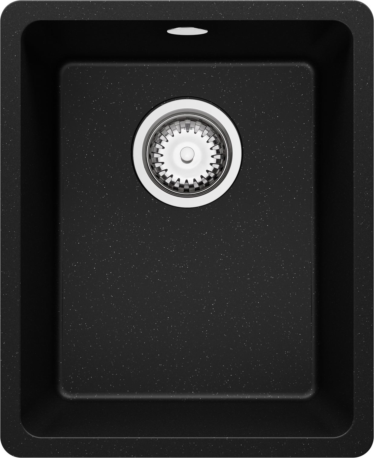 Evier Cuisine en Granit Noir Métallisé 36x44cm, Lavabo 1 bac + Kit de ...