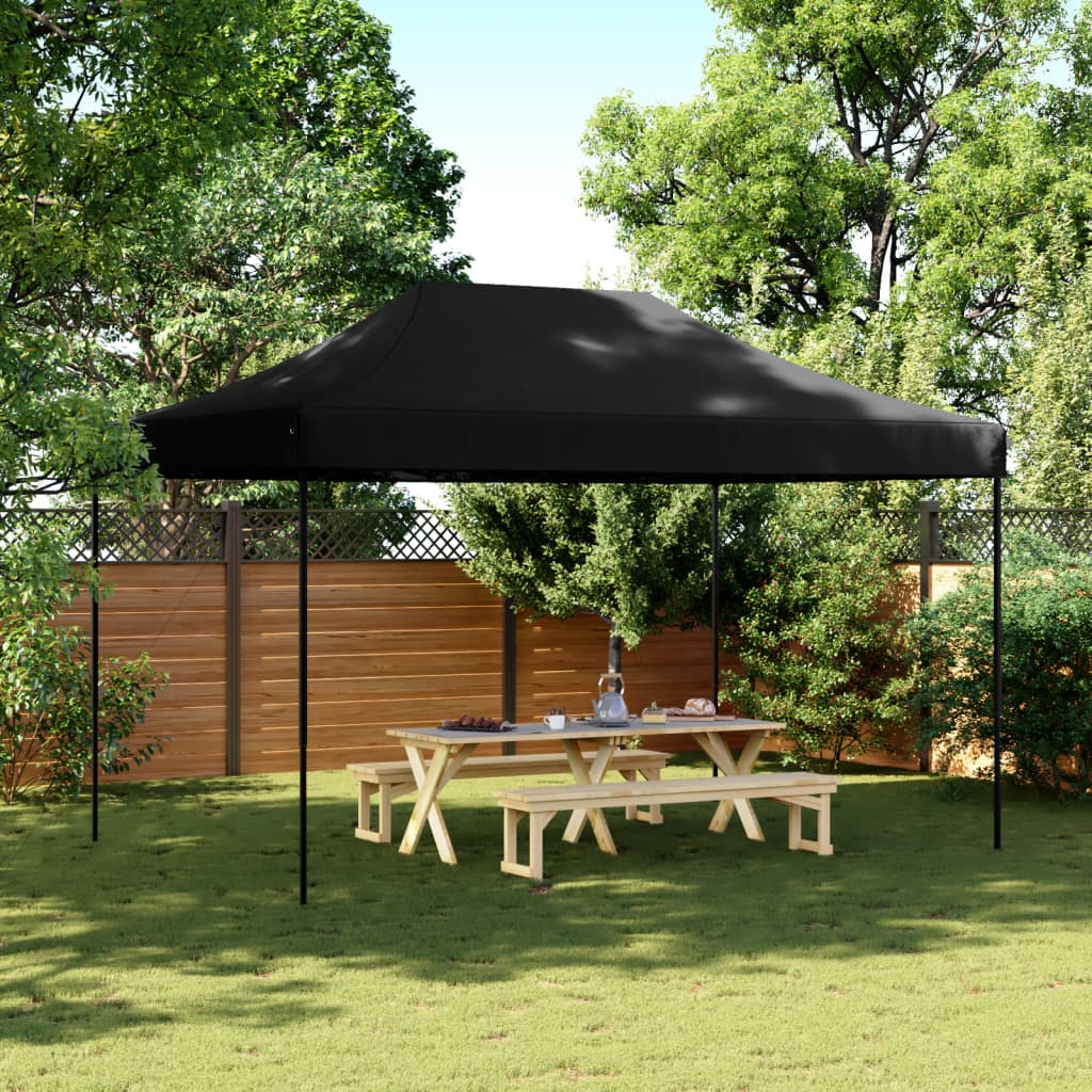 Tonnelle de jardin | Tente de réception pliable escamotable noir ...