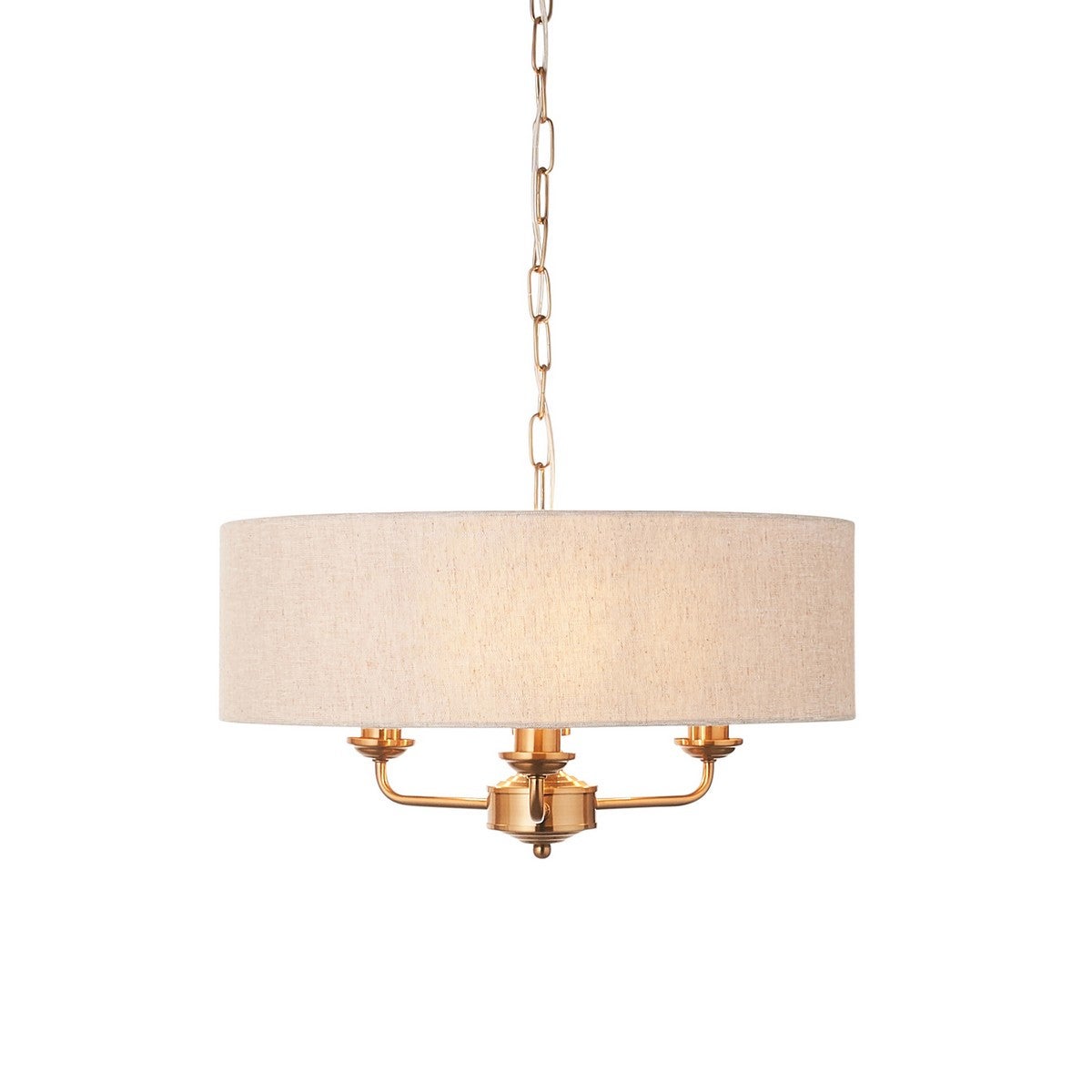 Endon Highclere Plafonnier à plusieurs bras en laiton vintage, lin ...