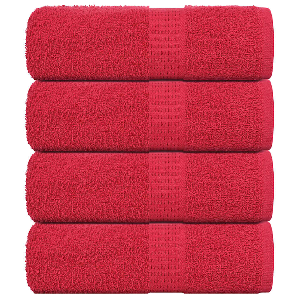 Maison Exclusive - Serviettes de toilette 4 pièces FROGN Rouge 30 x 30 ...