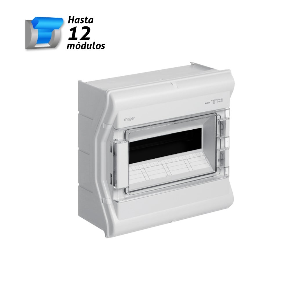 HAGER VE112E | Boîte de distribution de surface Vector VE avec 1 rangée ...