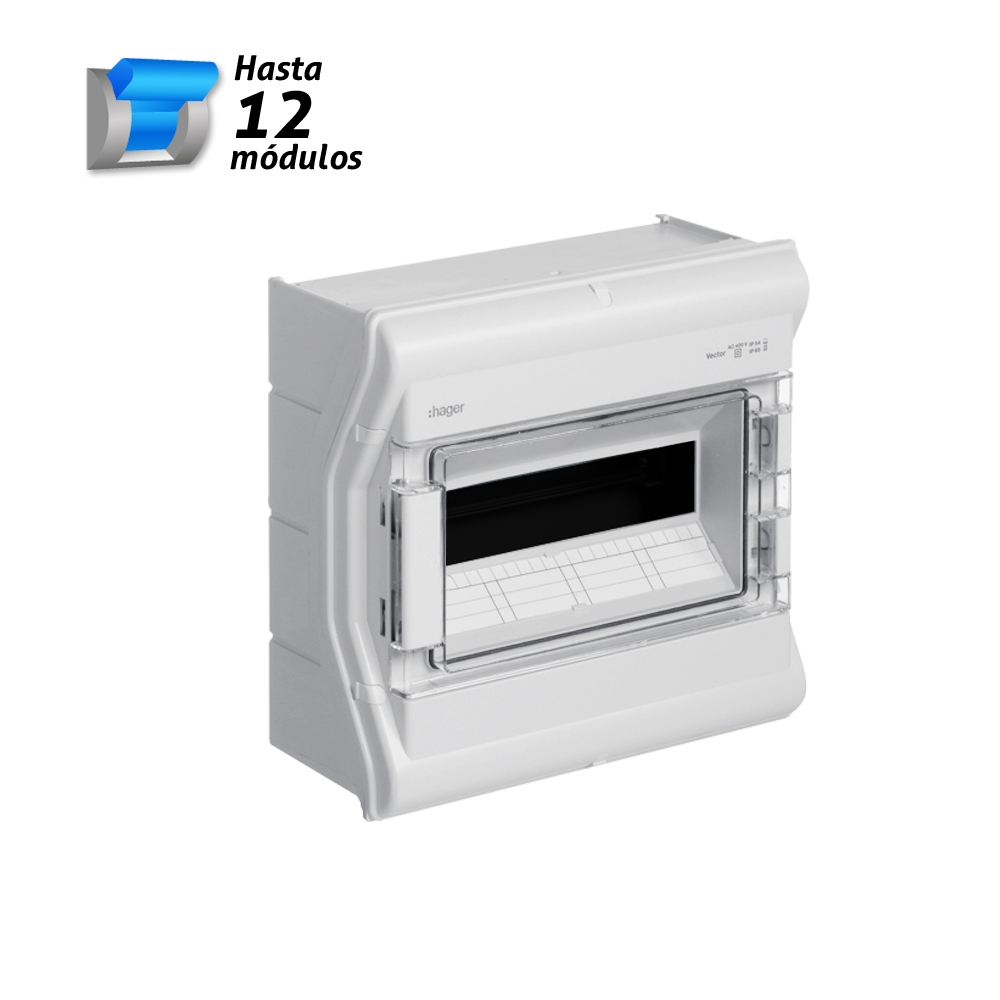 HAGER VE112E | Boîte de distribution de surface Vector VE avec 1 rangée ...