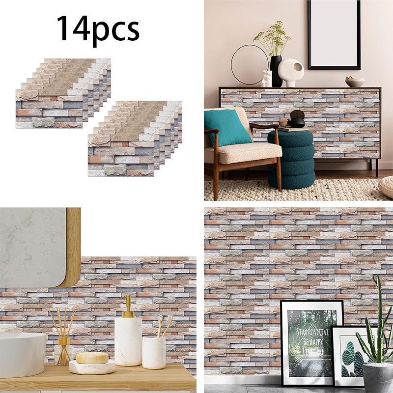 Kit Premium 28x14cm - 14 Revêtements Mural PVC Style Brique Patinée ...
