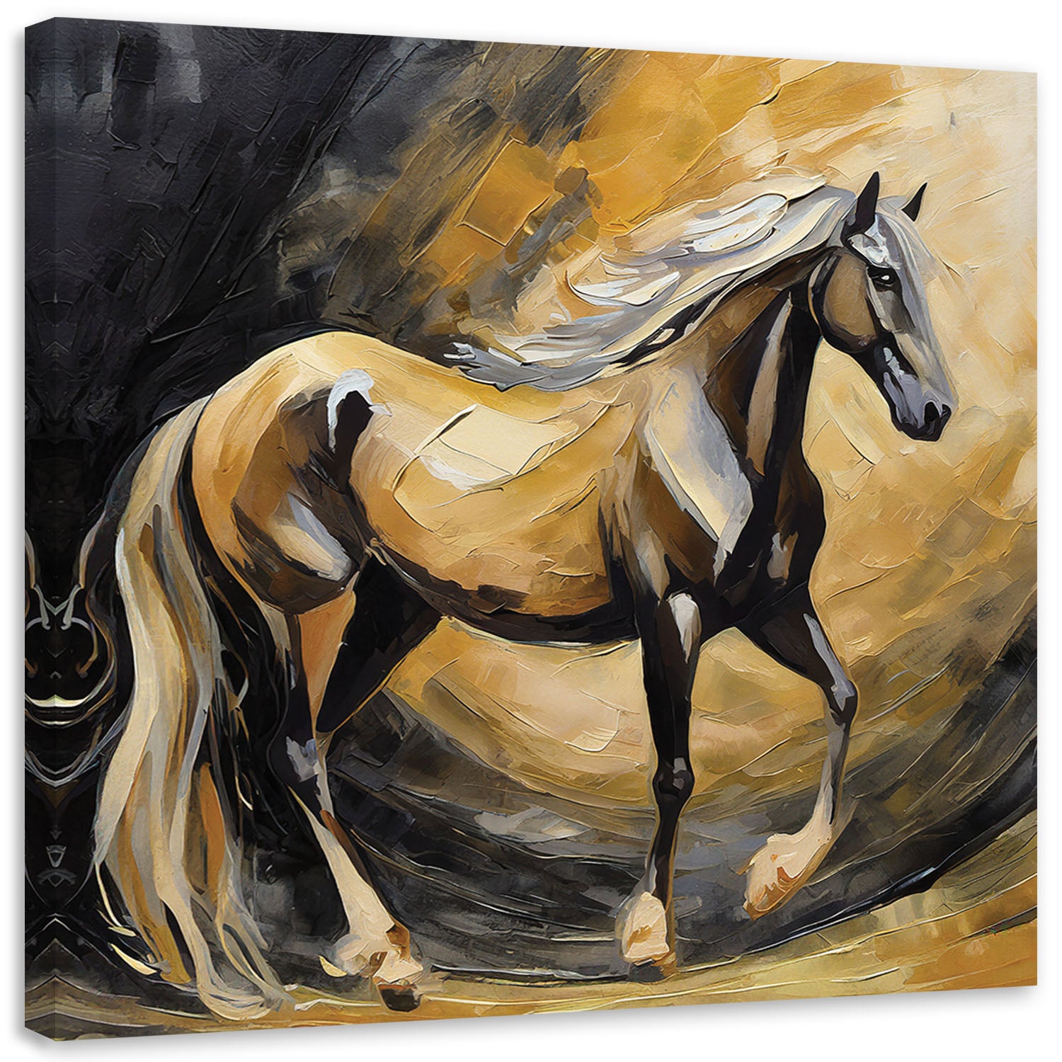 Tableau sur toile, Tableau sur toile, Cheval peint à l'huile 30x30 ...