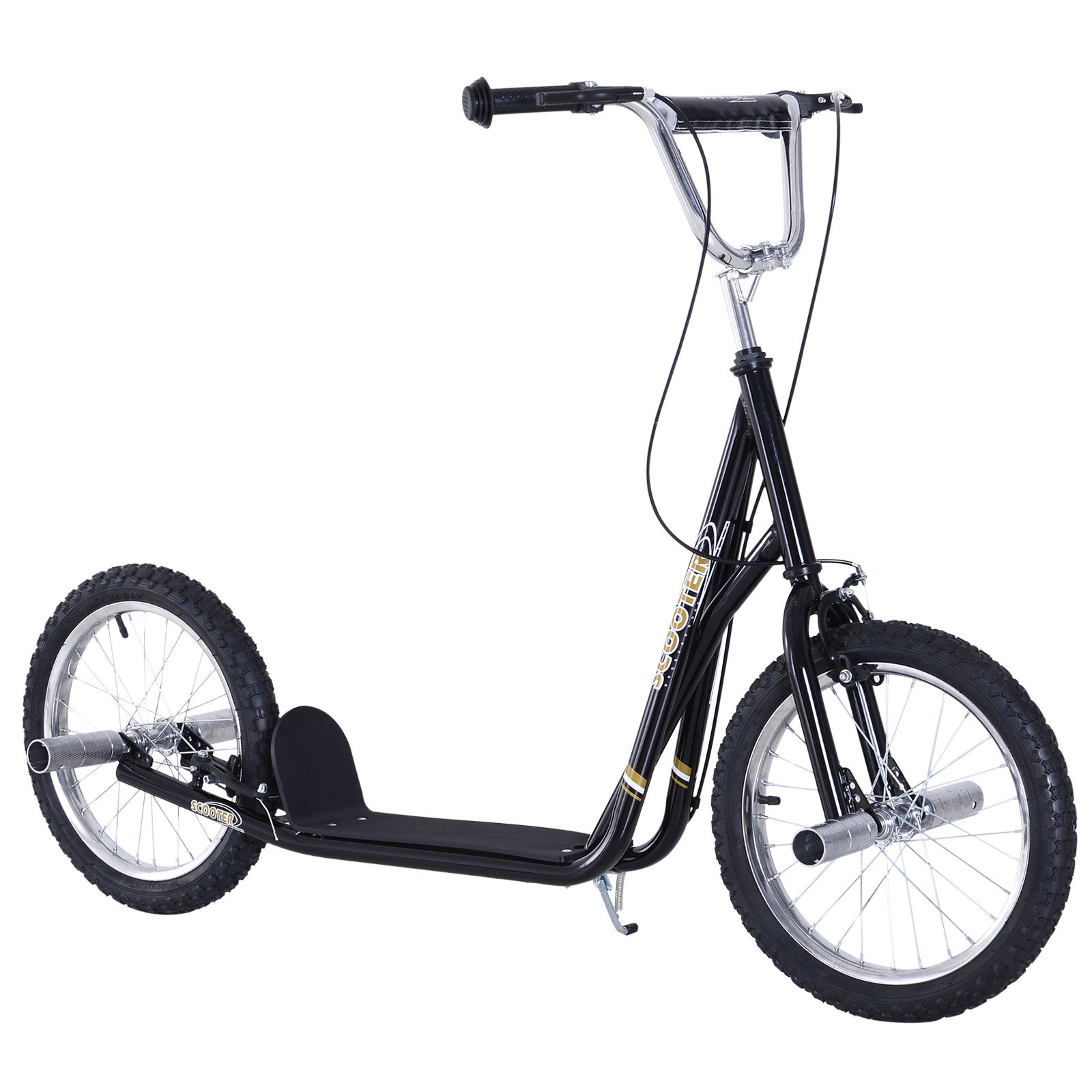 HOMCOM Trottinette patinette Grandes Roues pneumatiques Ø 41 cm Hauteur ...