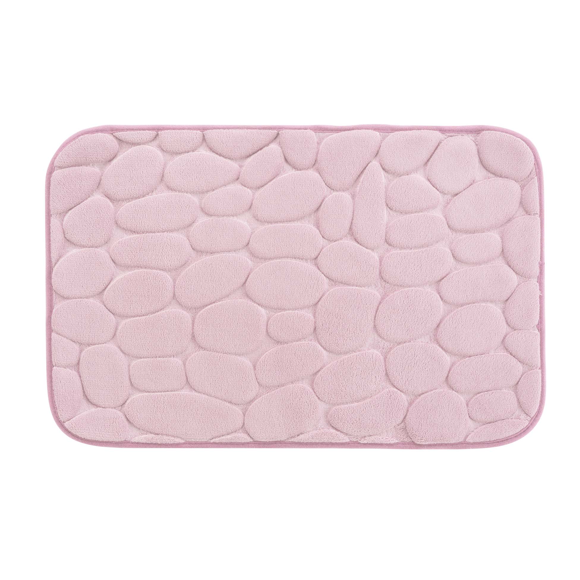 Tapis de bain 50 x 80 cm Ricochet rose poudre | Leroy Merlin