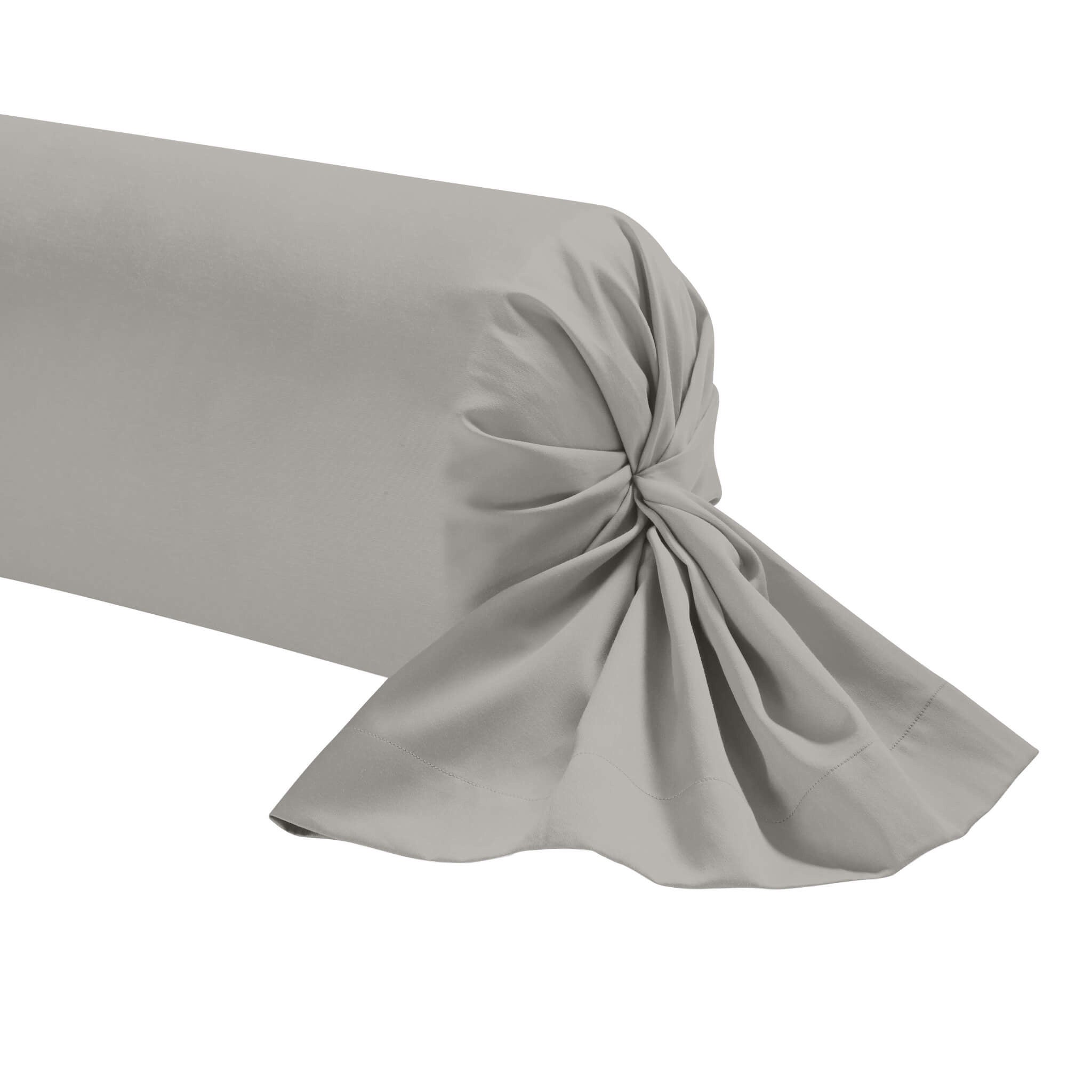 Taie de traversin gris mastic 100% coton 160 cm | Leroy Merlin