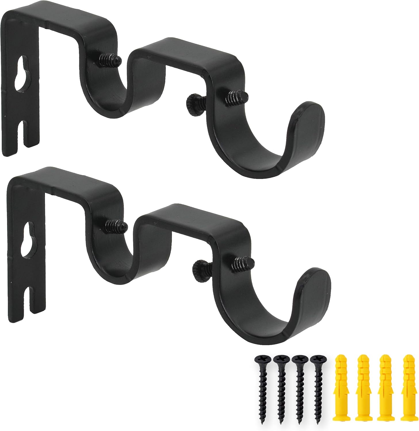 Lot de 2 supports de tringle à rideaux doubles robustes, style vintage ...