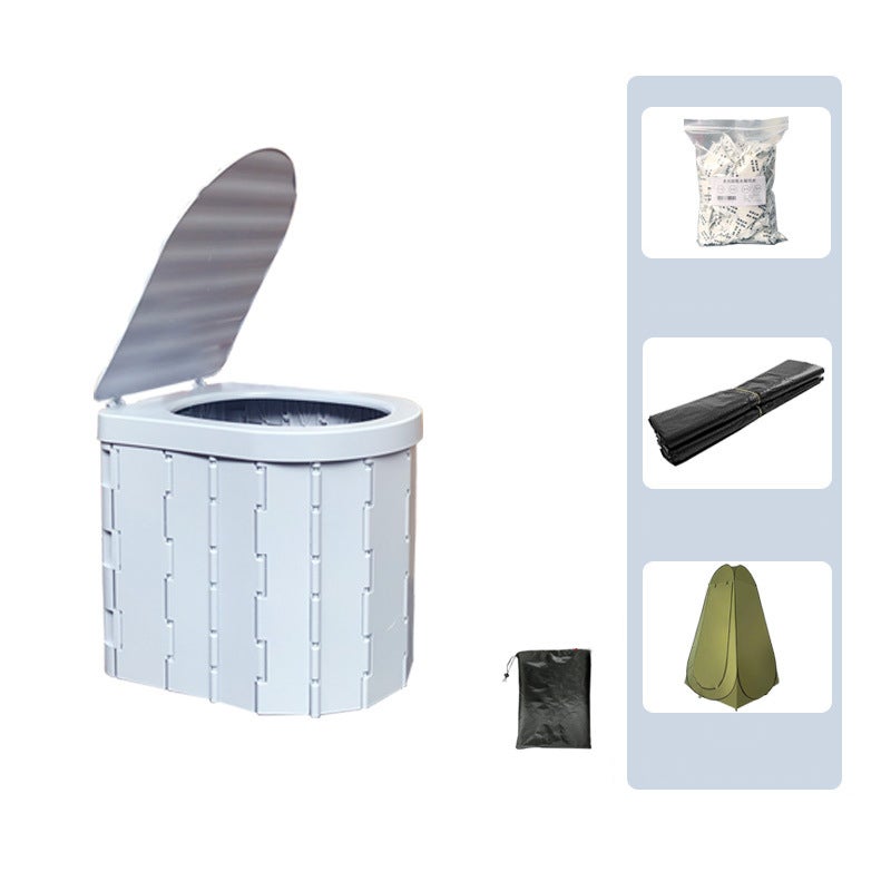 Inodoro portátil para acampar para adultos (con tapa), agente de curado ...