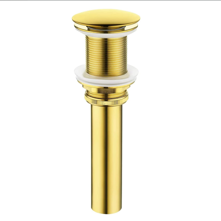 Válvula click-clack para lavabo sin rebosadero, acabado dorado ...