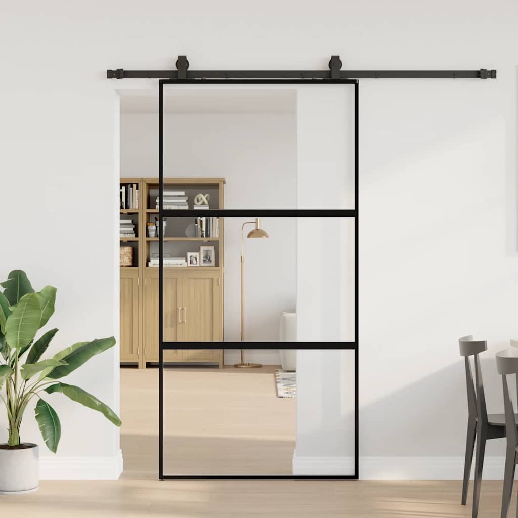 Maison Exclusive - Porte coulissante avec kit de quincaillerie noir 102 ...