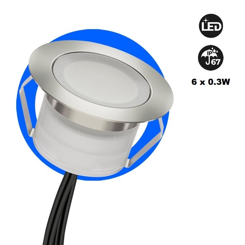 Kit 6 spots LED encastrés au sol 0,3W 12V-DC IP67 | Leroy Merlin