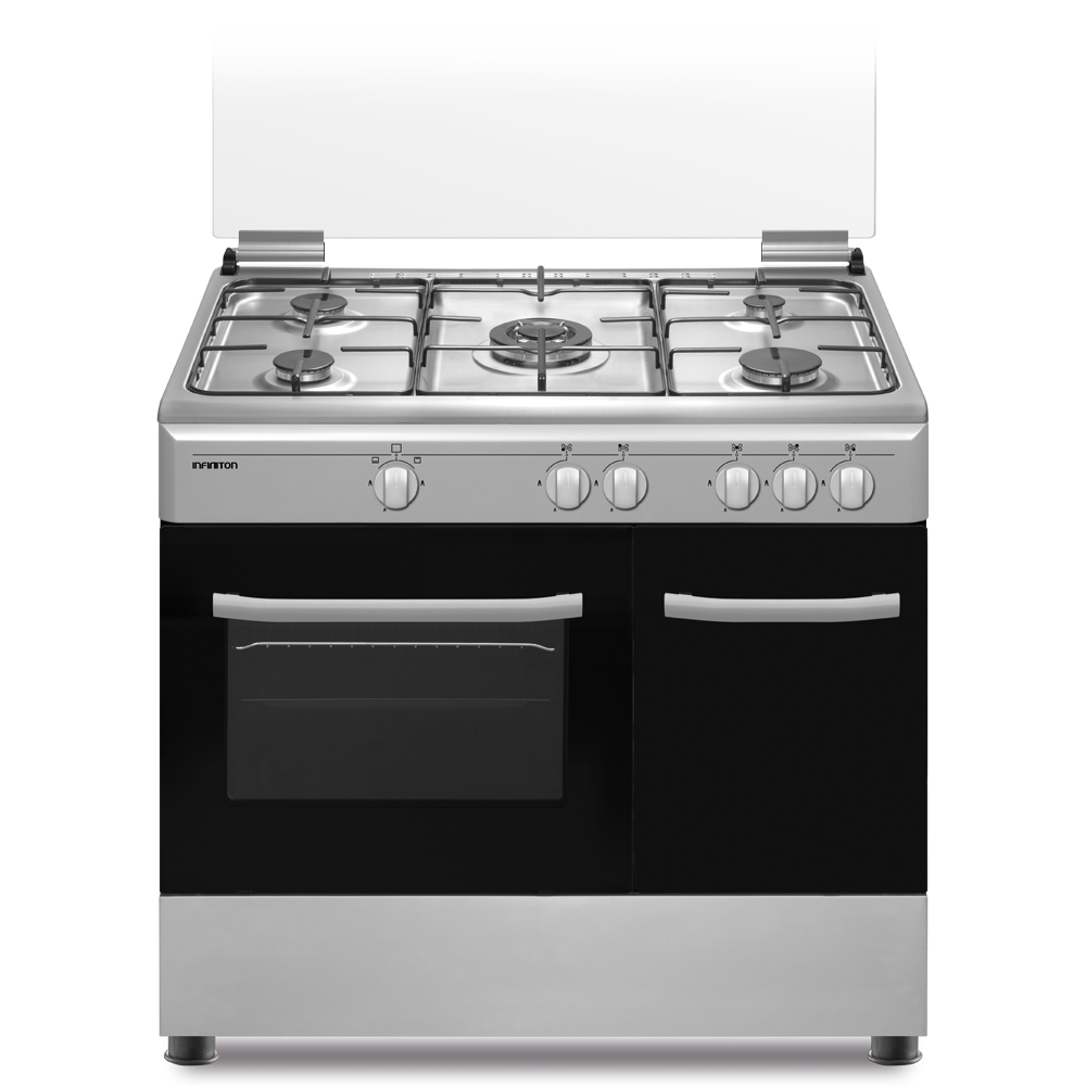 Cocina de Gas Natural, Butano con Horno Infiniton CC9162XPB - Inox , 5 ...