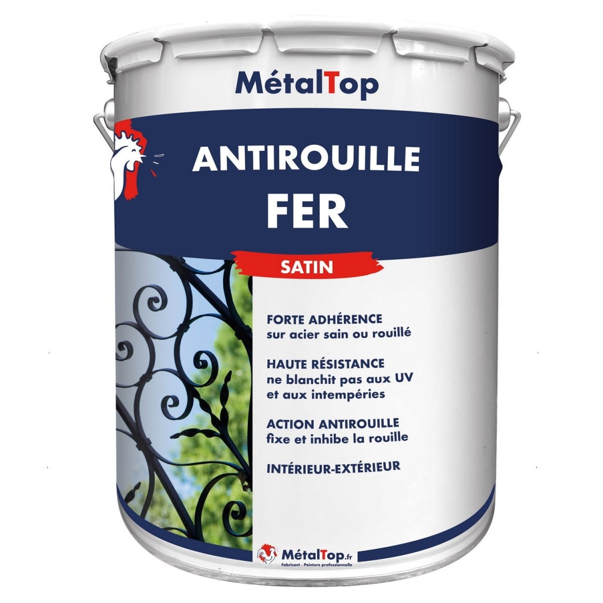 Antirouille Fer - Metaltop - Blanc pur - RAL 9010 - Pot 15L | Leroy Merlin