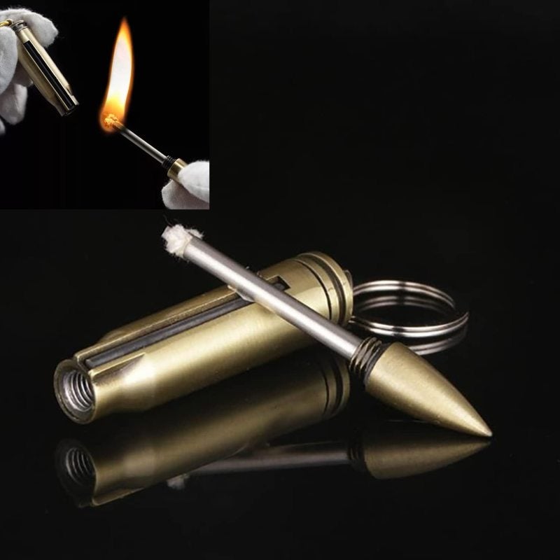 Allumette métallique permanente, briquet porte-clés étanche, allume-feu ...