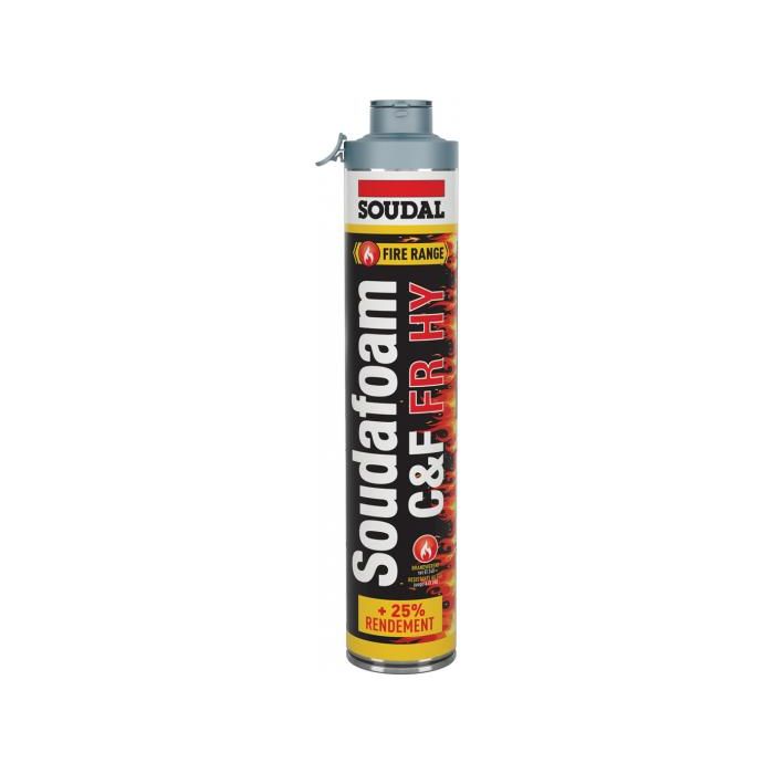 Mousse PU pistolable coupe-feu Soudafoam FR Click & Fix 750ml - SOUDAL - 146751 | Leroy Merlin