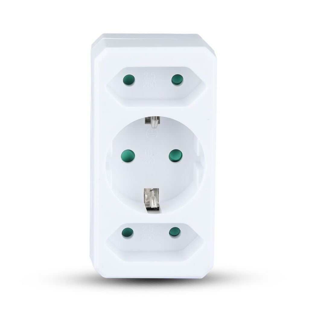 Adaptateur multiprise avec 3 prises frontales 2 10A et une 10A 2P ...