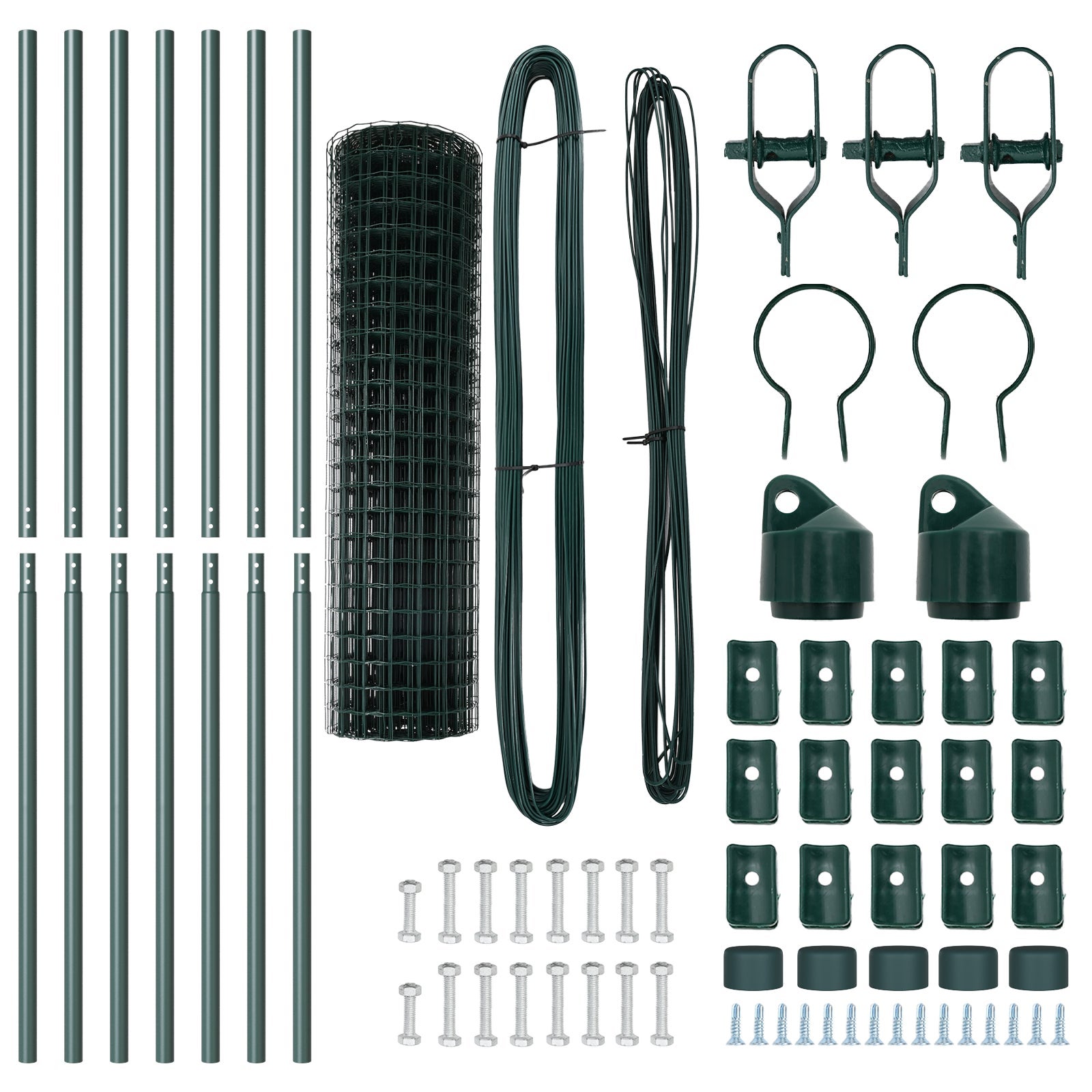 Reja con postes Verde 1.2 x 10 m Acero vidaXL | Leroy Merlin