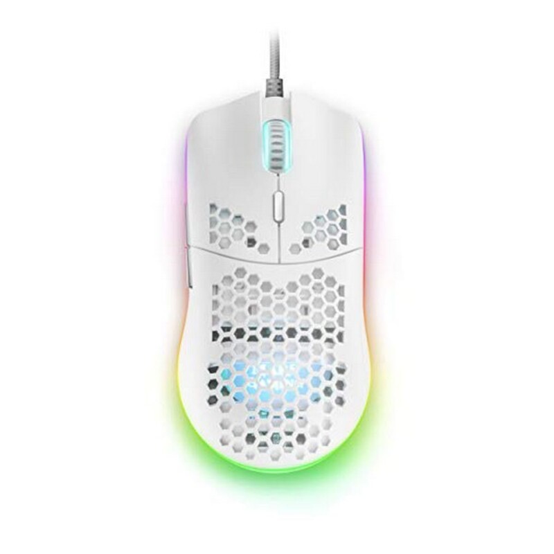 Ratón Gaming con LED Mars Gaming MMAXW 220 ips 12400 dpi Blanco ...