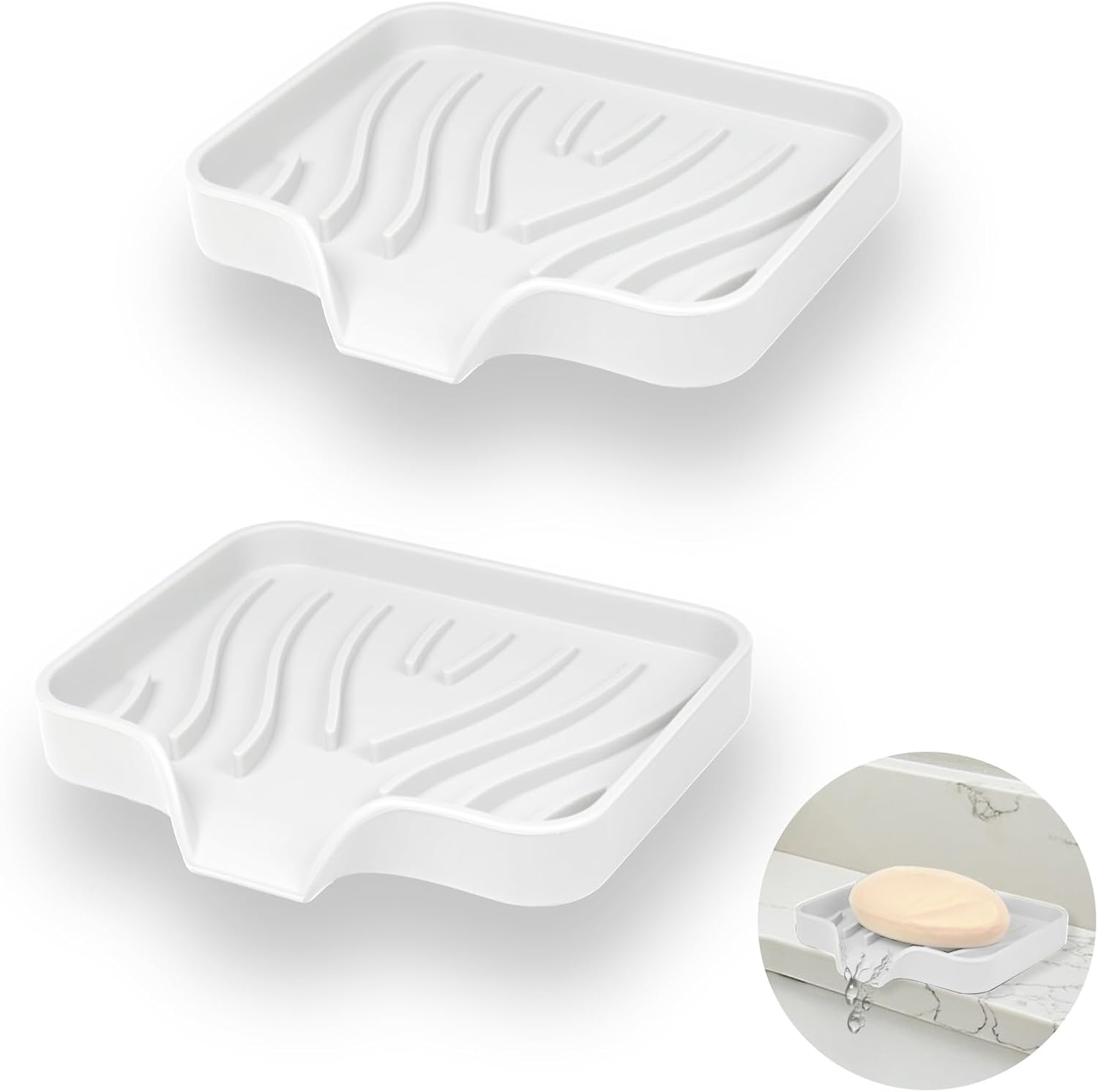 Porte Savon Silicone, Porte Savon Salle de Bain, Porte-Savons avec ...
