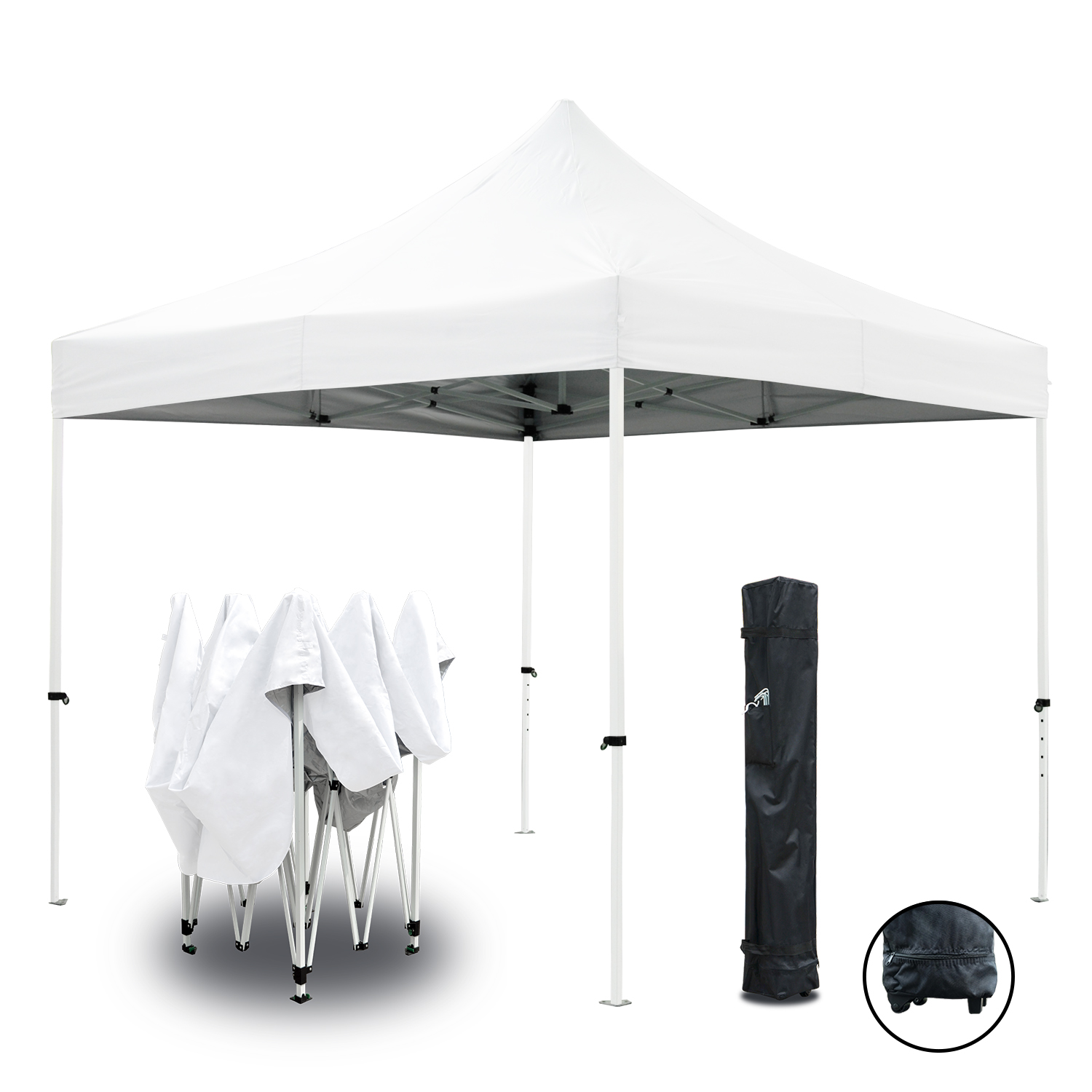 Tente pliante blanche 3x3m ECO Tube 25mm en acier Bâche 220g/m² ENDUIT PVC 100% ÉTANCHE | Leroy ...