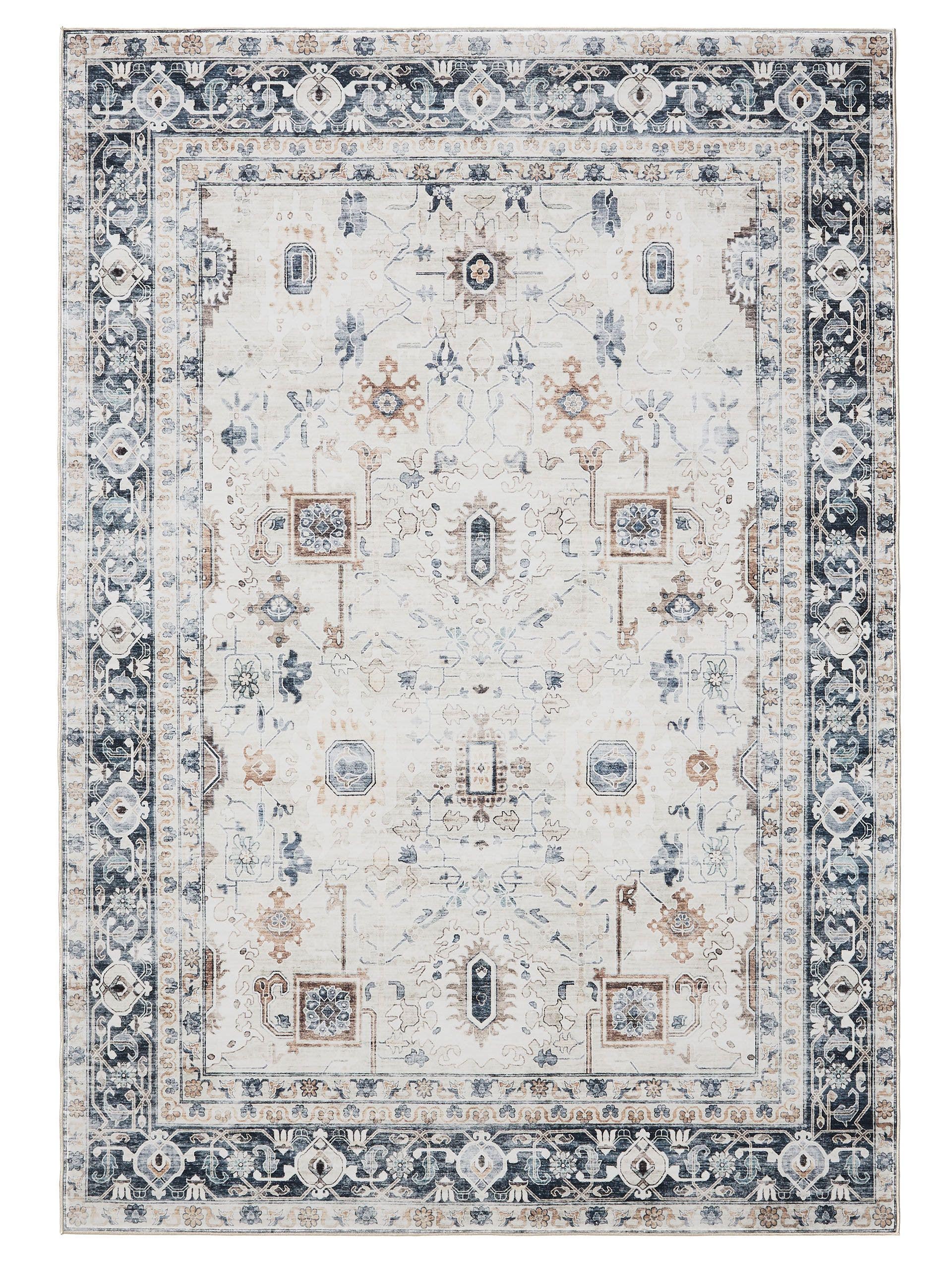 BENUTA - Tapis lavable George crème/gris 240x340 cm | Leroy Merlin
