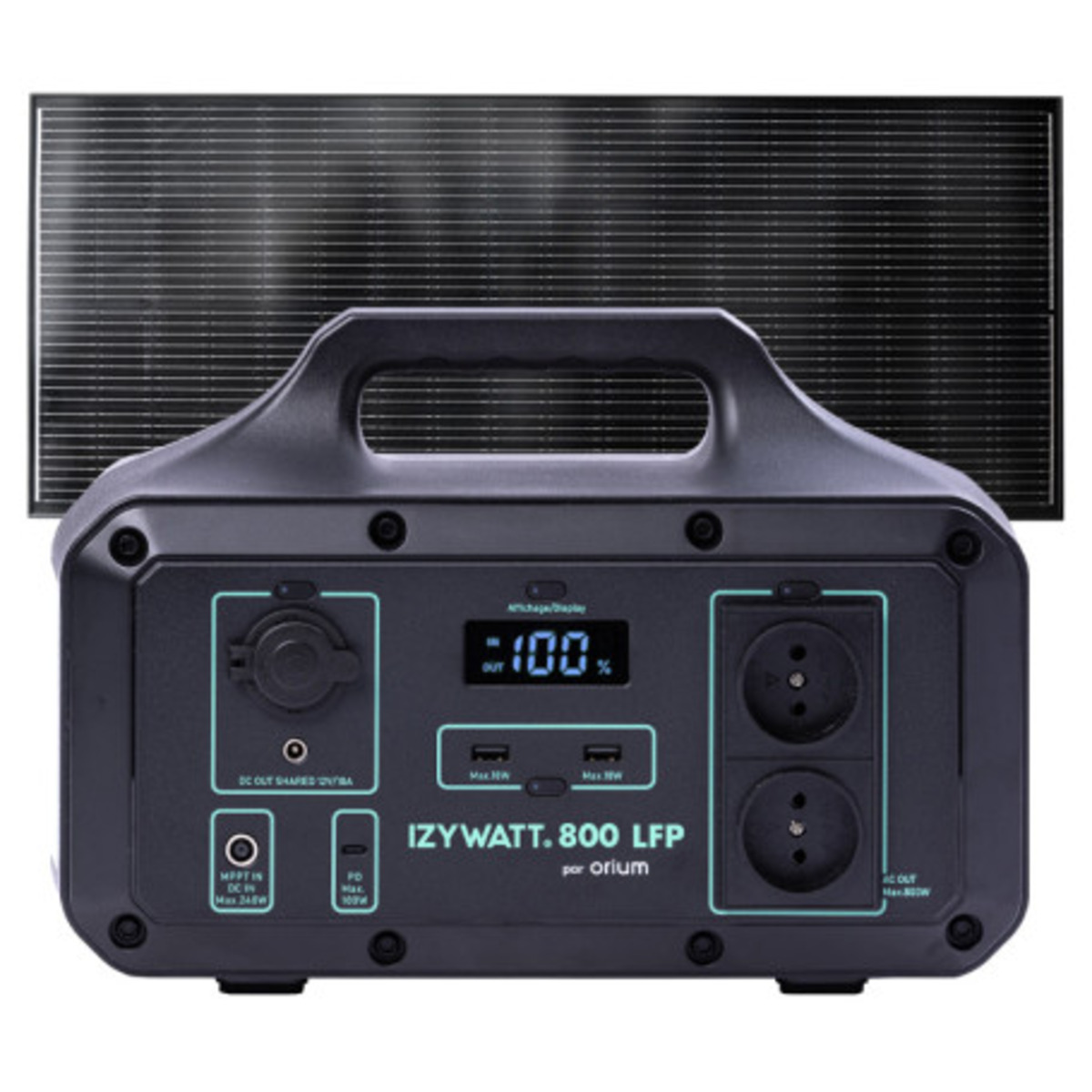 Pack générateur solaire LFP Izywatt 800 + panneau solaire fixe 200W ...