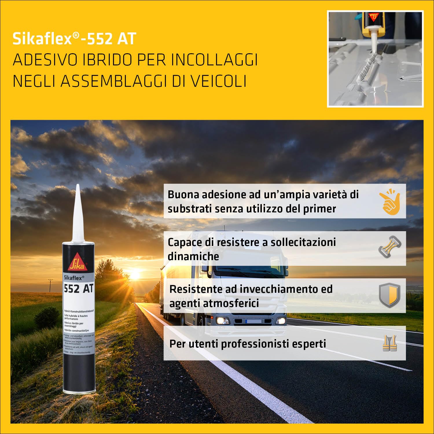 SikaFlex-552 AT - Colle hybride multi-usage - Sika - Cartouche de 300 ...