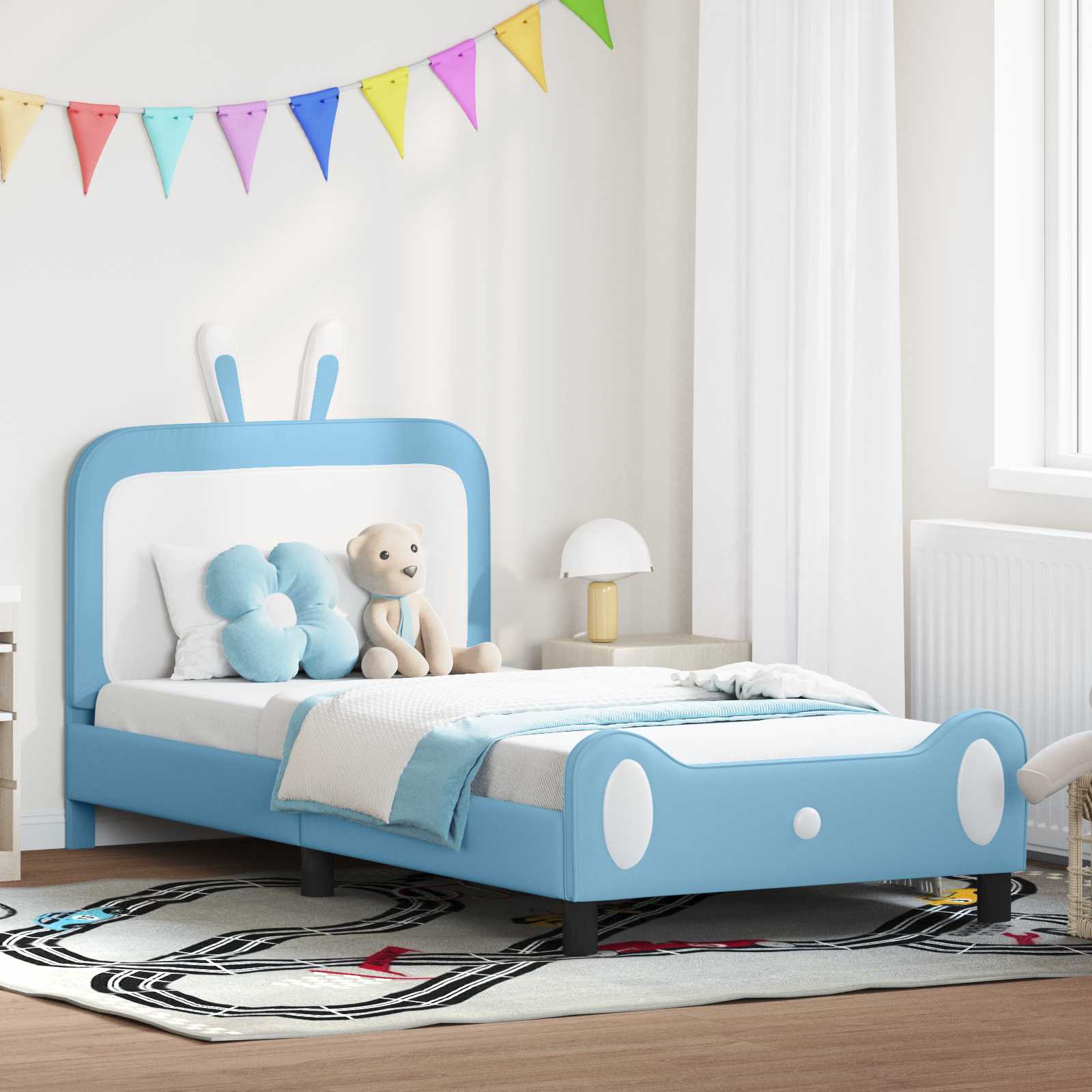 Maison Exclusive - Cama para niños con cabecero Azul 90 x 190 cm PU ...