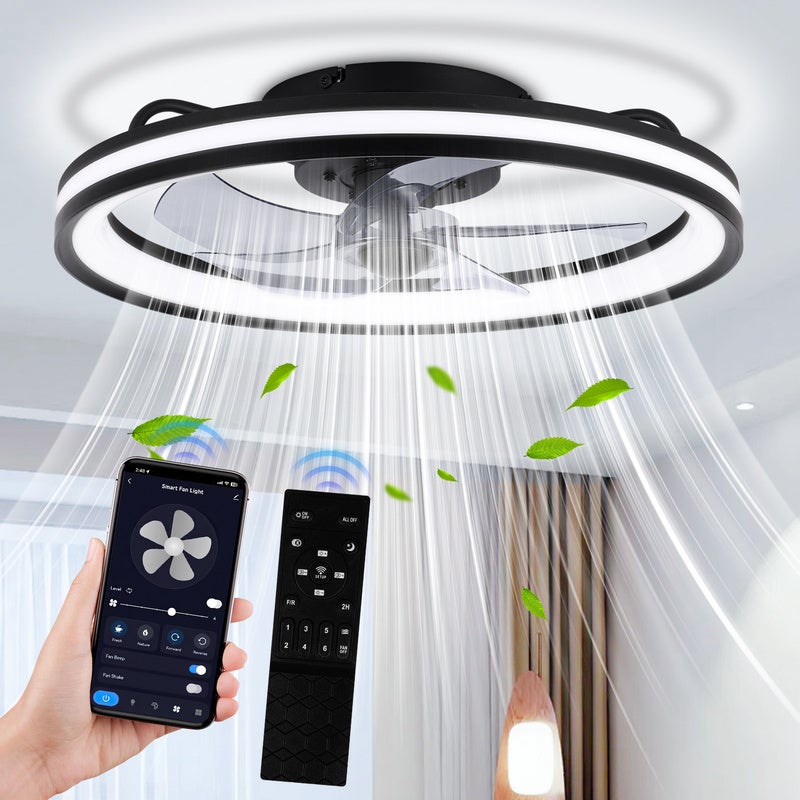 Ventilatore da Soffitto con Luce LED e Telecomando, Lampada da Soffitto ...