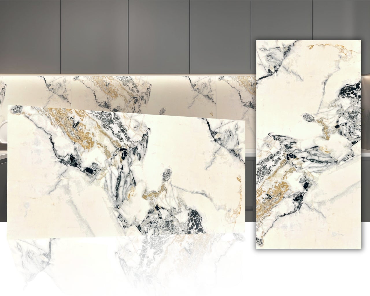 Panneau mural effet marbre – Revêtement PVC 120x60 cm | 2,5 mm ...