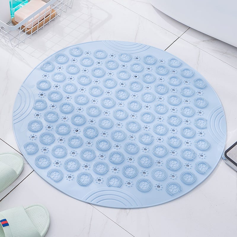 Tapis de salle de bain antidérapant en caoutchouc bleu 30*30CM, Tapis ... Tapis de salle de bain antidérapant en caoutchouc bleu 30*30CM, Tapis ...