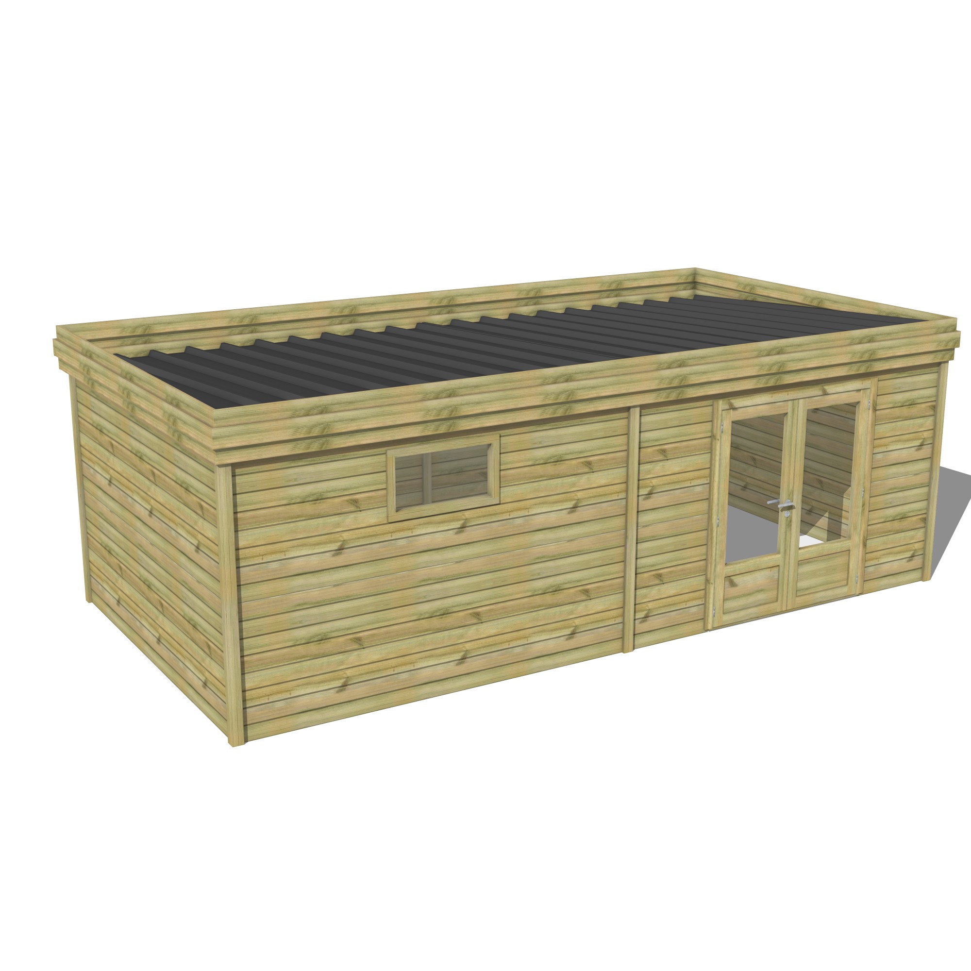 ABRI DE JARDIN bois Pin traité autoclave 27mm - 6,795x3,44m / 23,4m2 ...