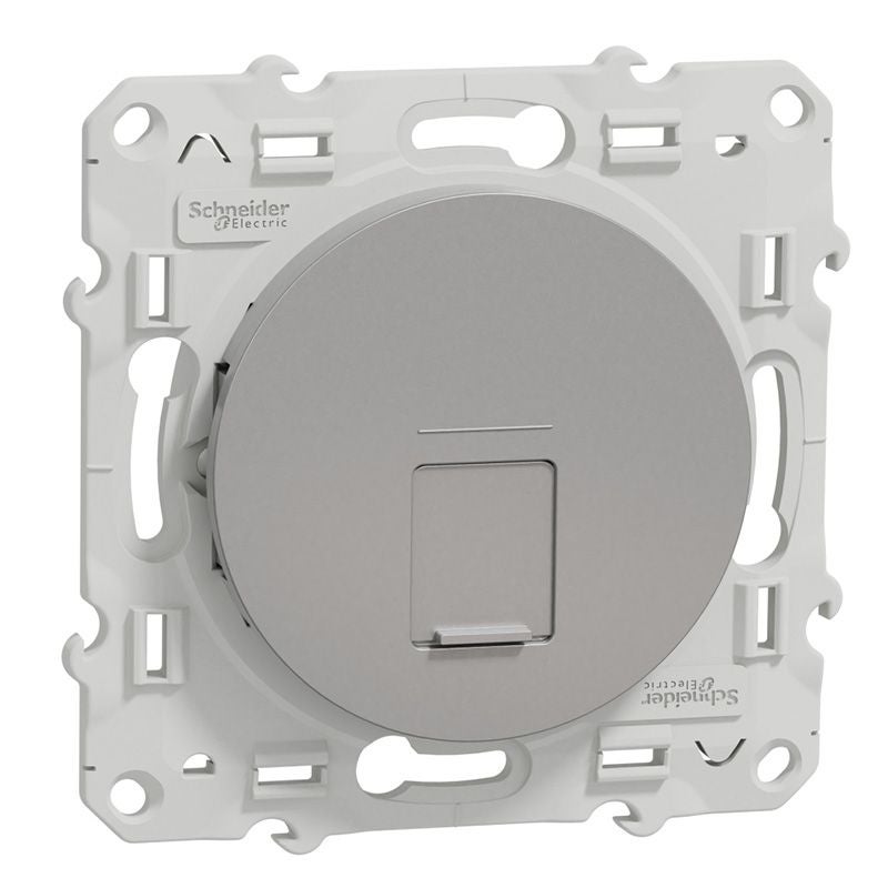 Odace prise multimédia RJ45 grade 1 - aluminium | Bricoman