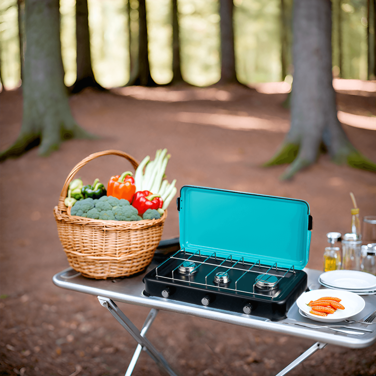 Plaque de cuisson gaz 3 feux 3000W Table de cuisson portable + Tuyau ...
