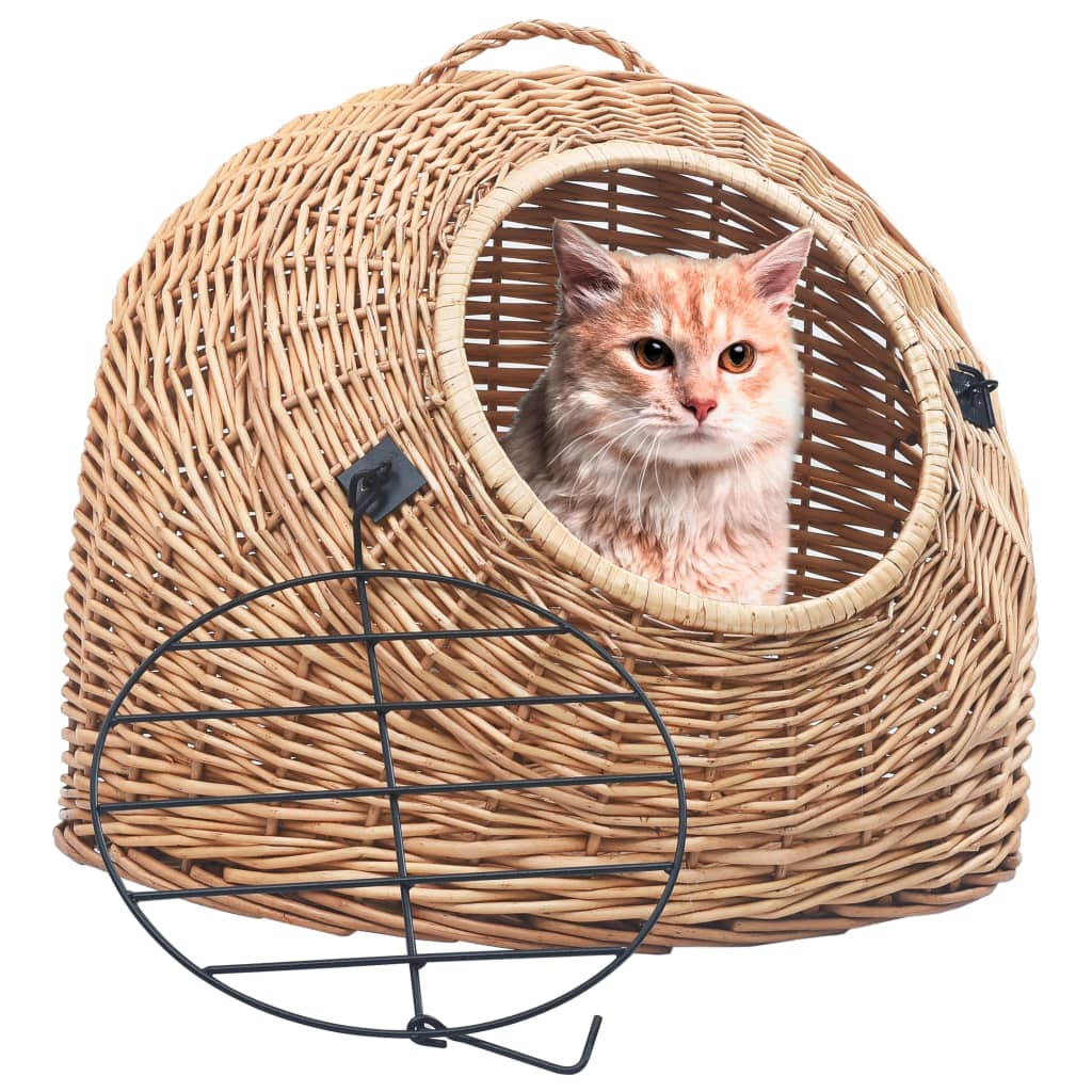 Cage de transport pour chats 50x42x40 cm Saule naturel | Leroy Merlin