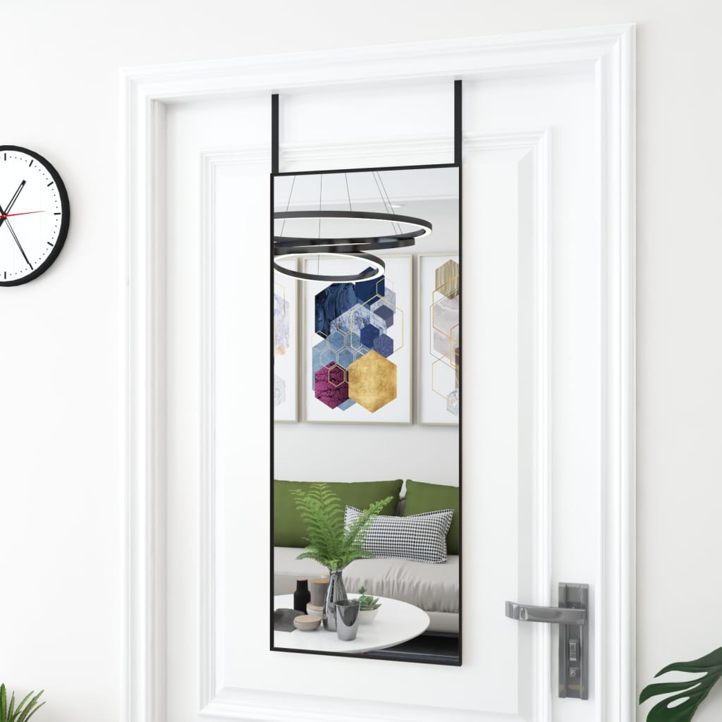 Espejo de puerta，Espejuelo cristal y aluminio negro 40x100 cm CFW32588 ...