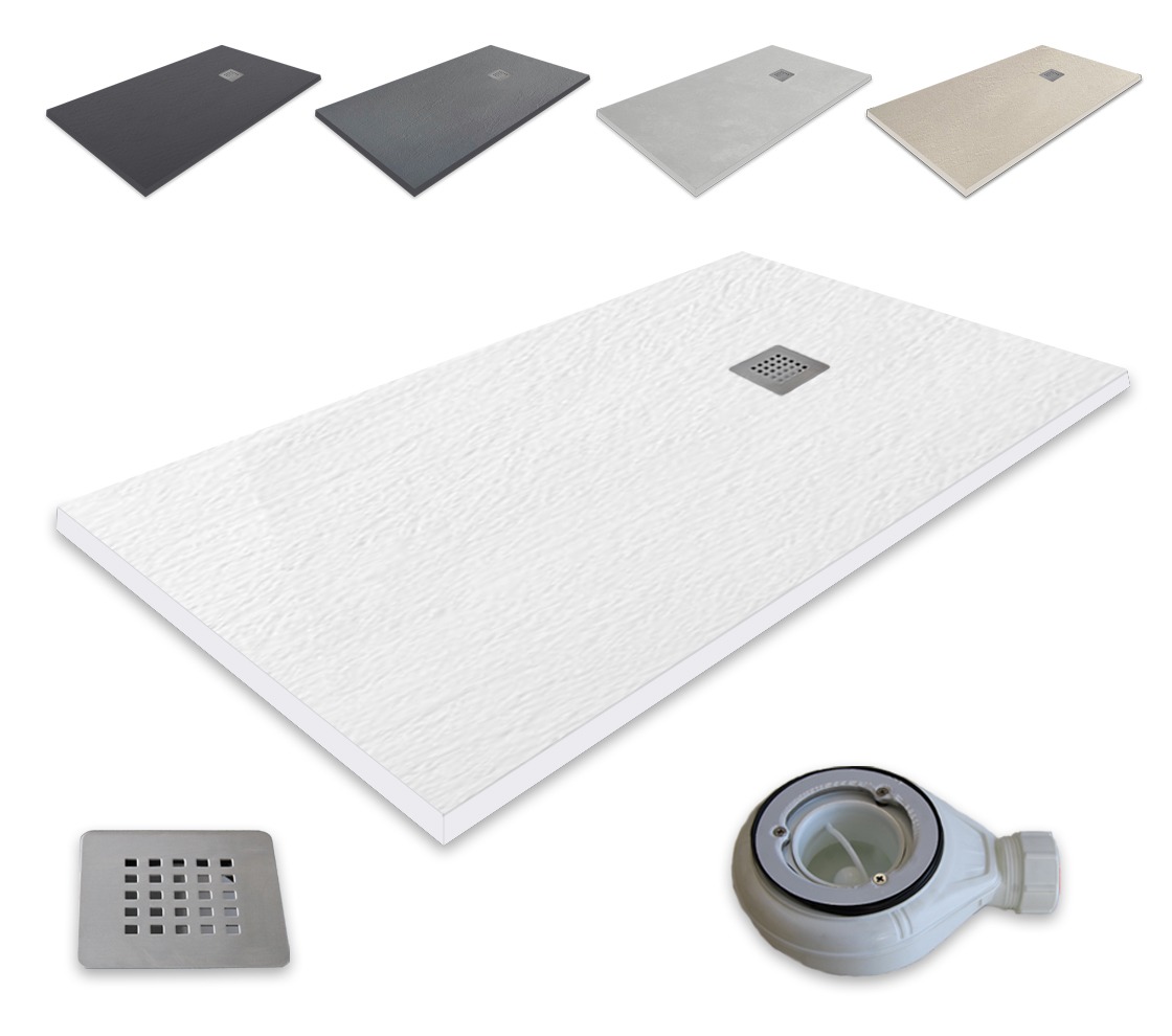 PLATO DE DUCHA RESINA EXTRAPLANO Outletaseo® - ANTIDESLIZANTE TEXTURA ...