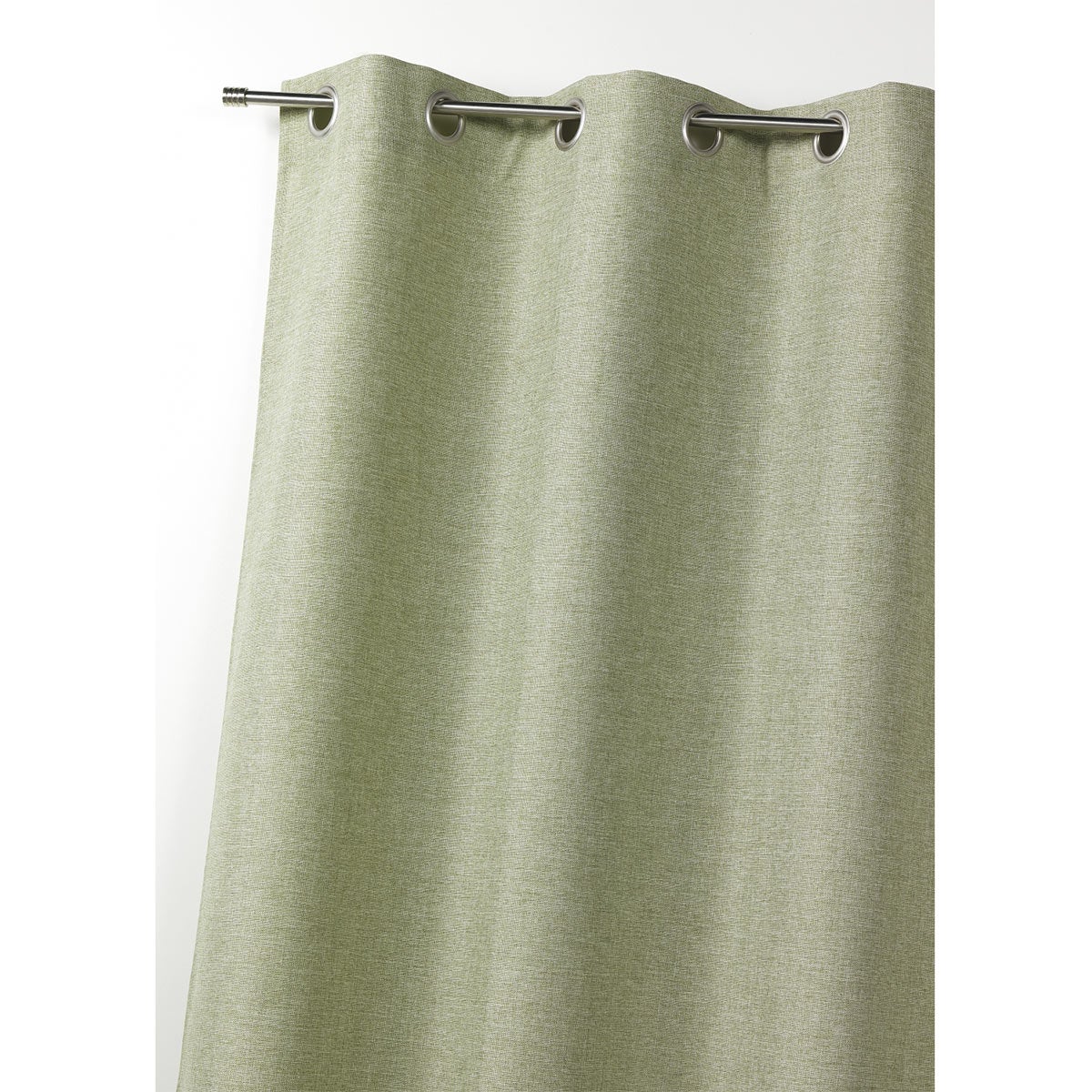 Rideau en toile unie - Vert tilleul - 140x260 cm - Polyester | Leroy Merlin