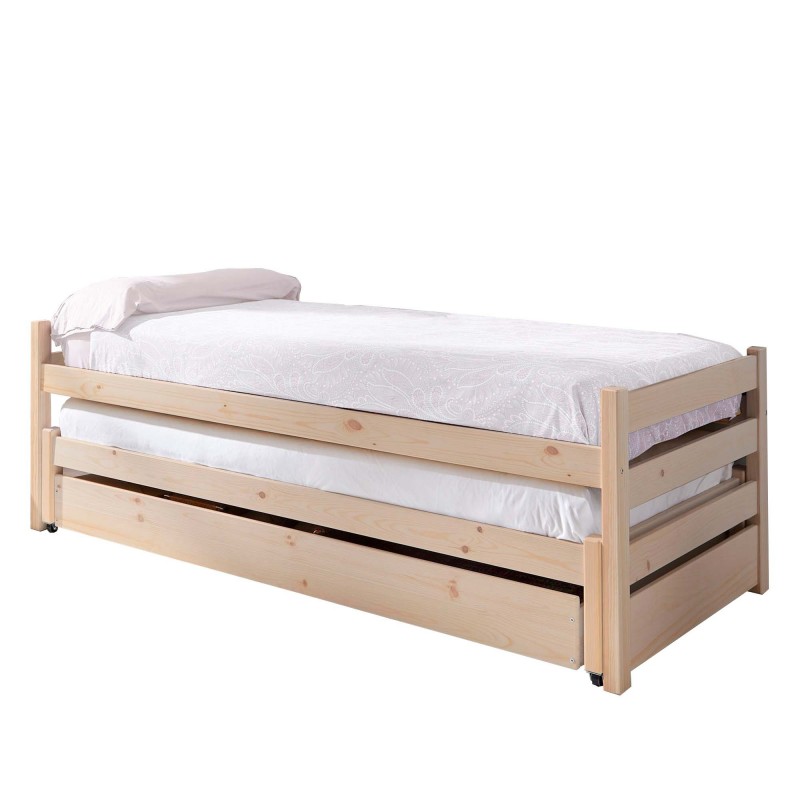 Muemue Cama nido triple madera blanco lavado 90x200 cm | Leroy Merlin