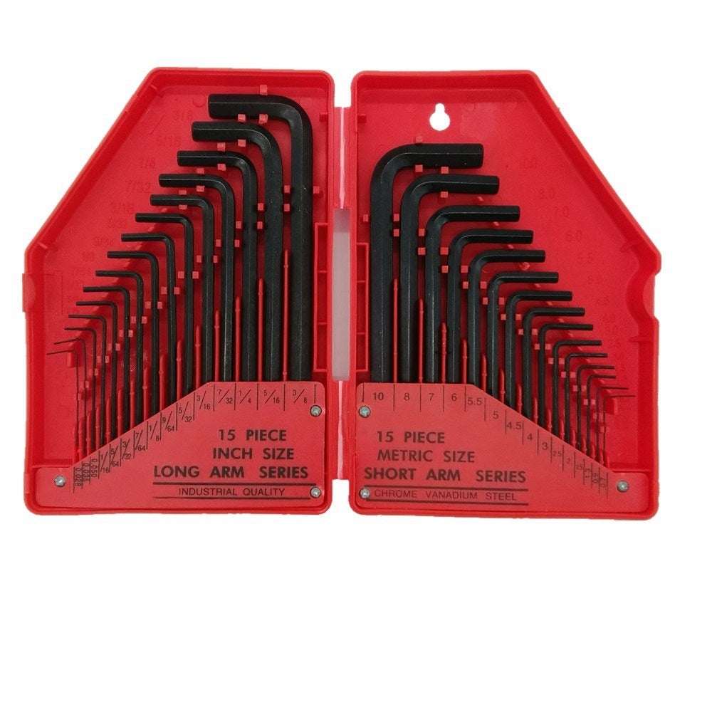 30 Pcs Clé Allen,Clés Allen 0,028 à 3/8 Pouces,Cles Allen,Cle 6 Pans ...