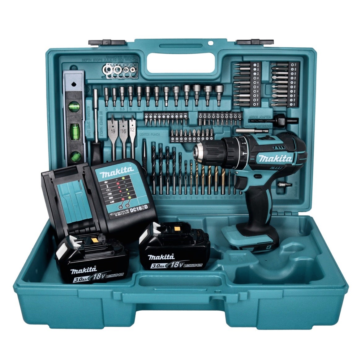 Makita DHP 482 SF2X5 Perceuse-visseuse à percussion sans fil 62Nm 18V + 2x Batteries 3,0Ah ...