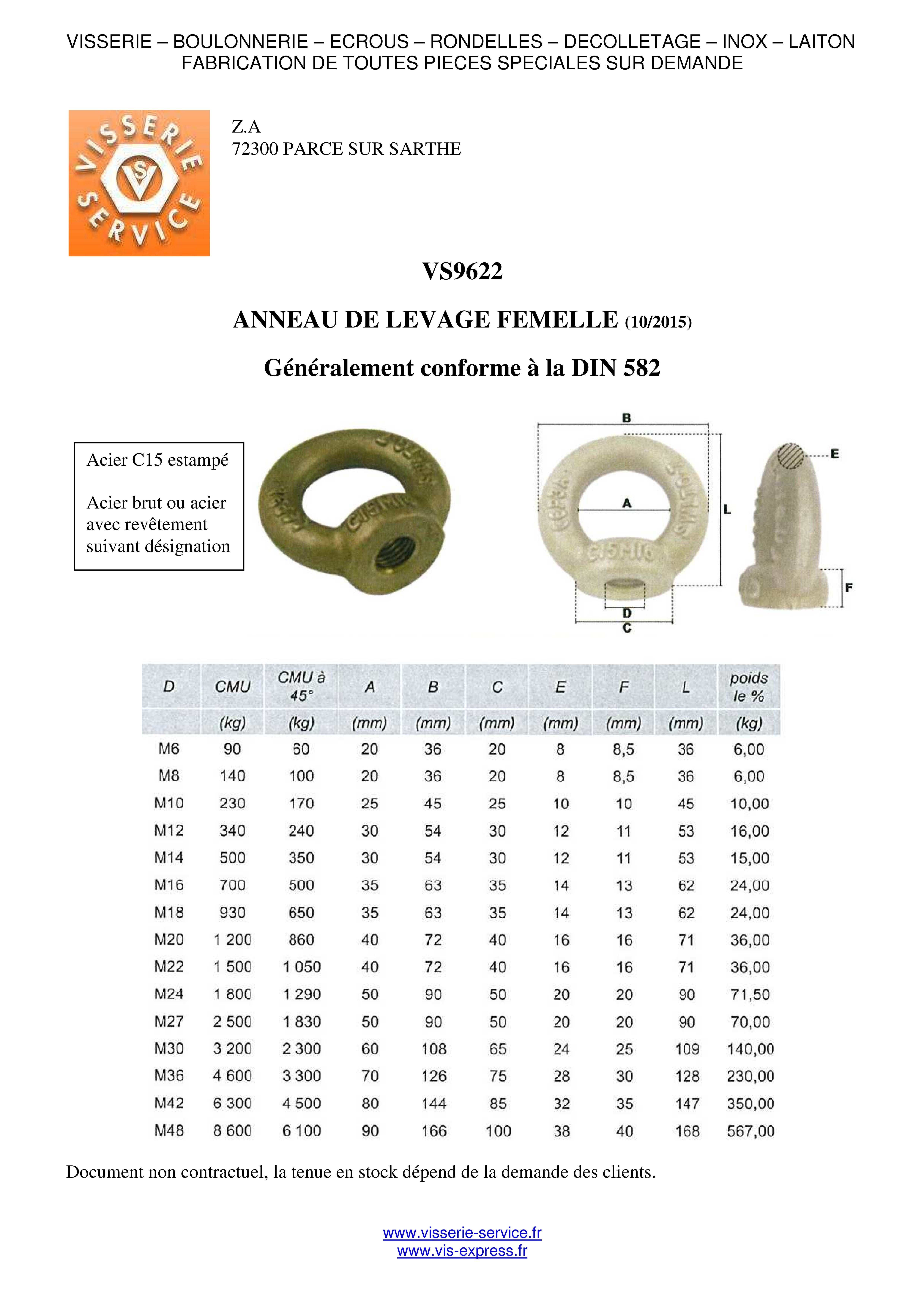 Anneau de levage Femelle M10 Acier zingué - 1 piece | Leroy Merlin