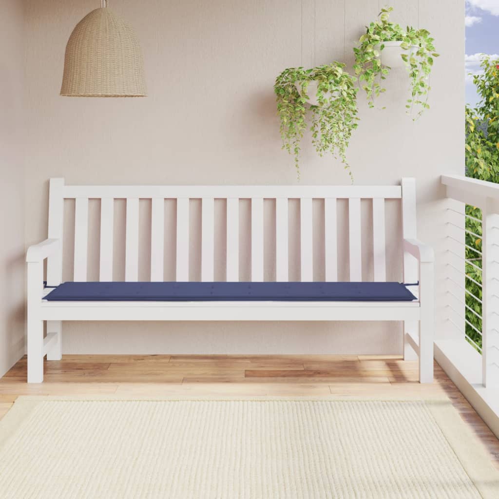 Coussin de banc de jardin bleu marine 200x50x4 cm tissu oxford 200 x 50 ...
